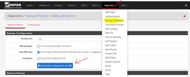 Como fazer backup do pfSense - ID Tecnologia - Soluções em Segurança da ...